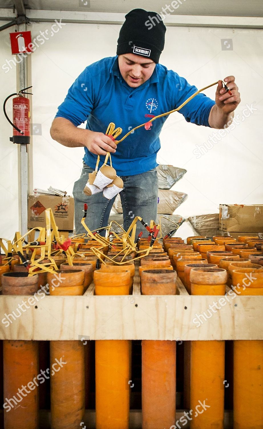 Fireworks Expert Work During Final Preparation Editorial Stock Photo ...