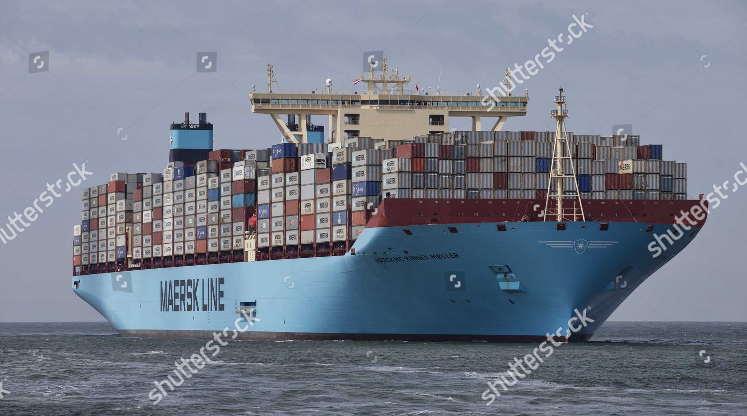 Worlds Biggest Container Ship Named Maersk Editorial Stock Photo ...