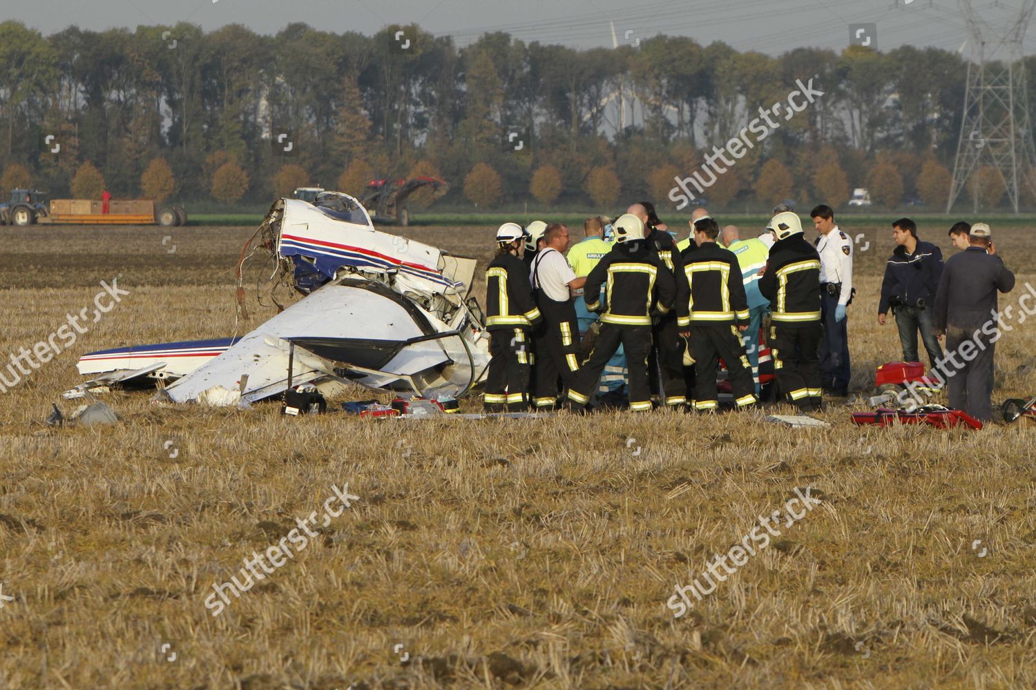 Rescuers Gather Crash Site Two Airplanes Editorial Stock Photo - Stock ...