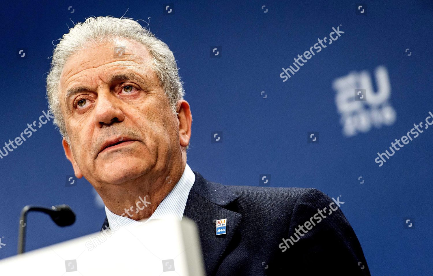 Greek Eu Commissioner Dimitris Avramopoulos Migration Editorial Stock ...