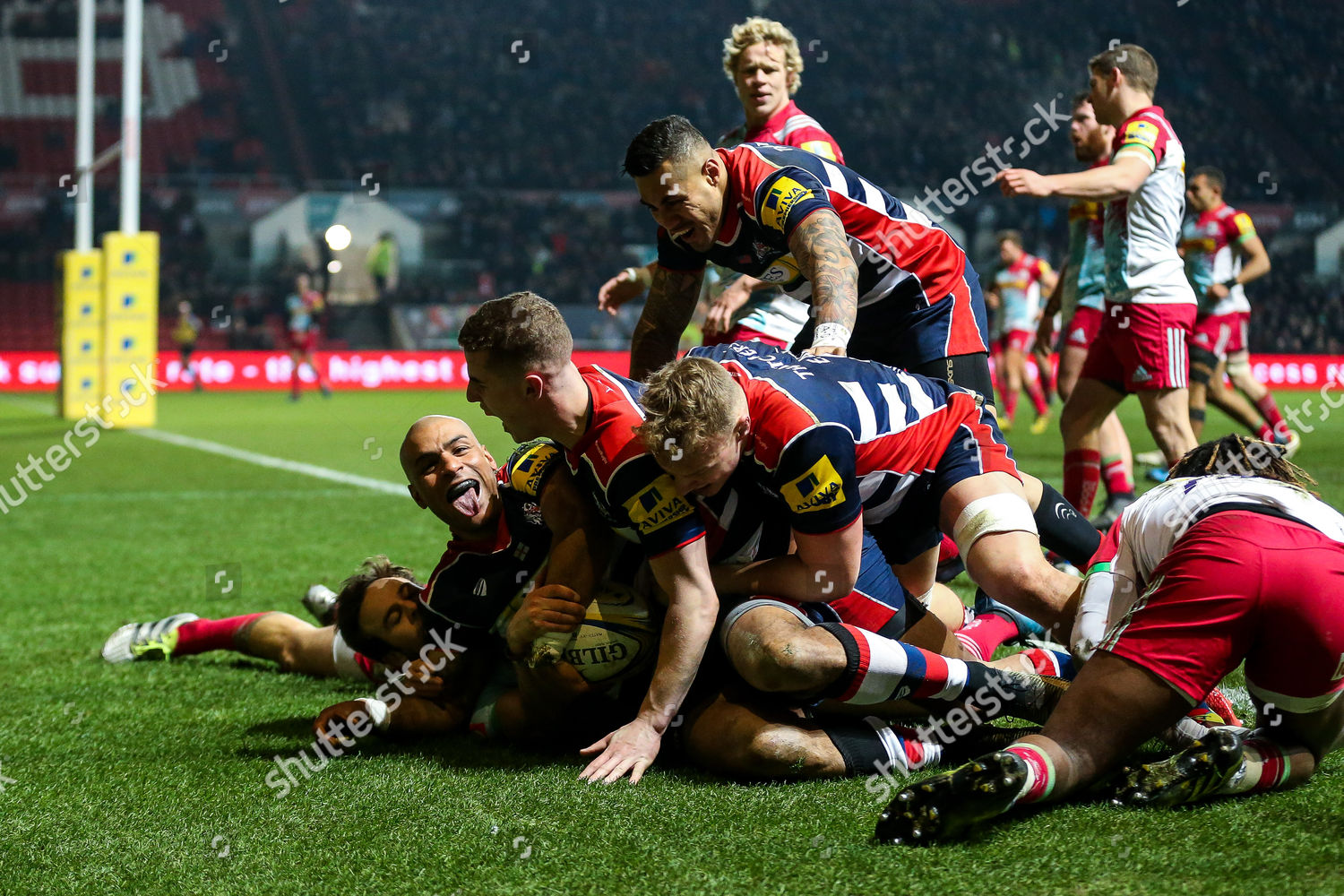 Tom Varndell Bristol Rugby Scores Try Editorial Stock Photo - Stock ...