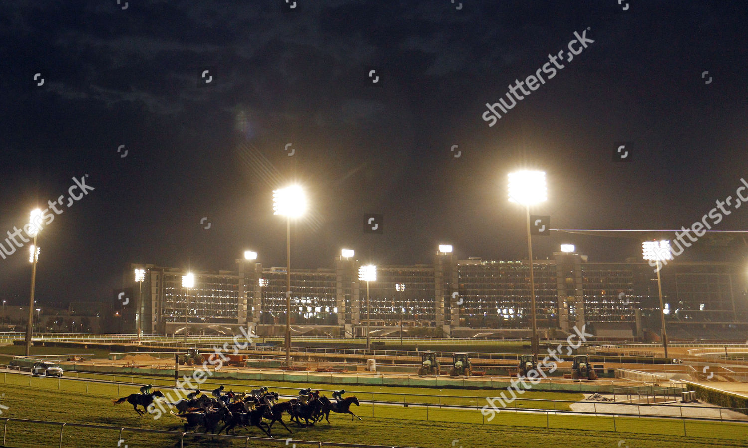 Horses Race Along Back Straight Meydan Editorial Stock Photo - Stock ...
