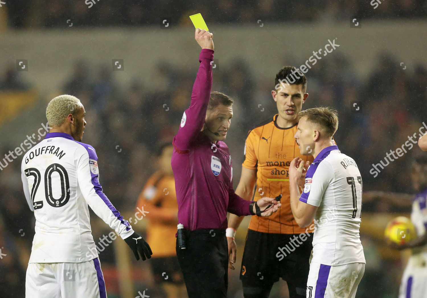 Referee Craig Pawson Gives Yellow Card Editorial Stock Photo - Stock Image | Shutterstock