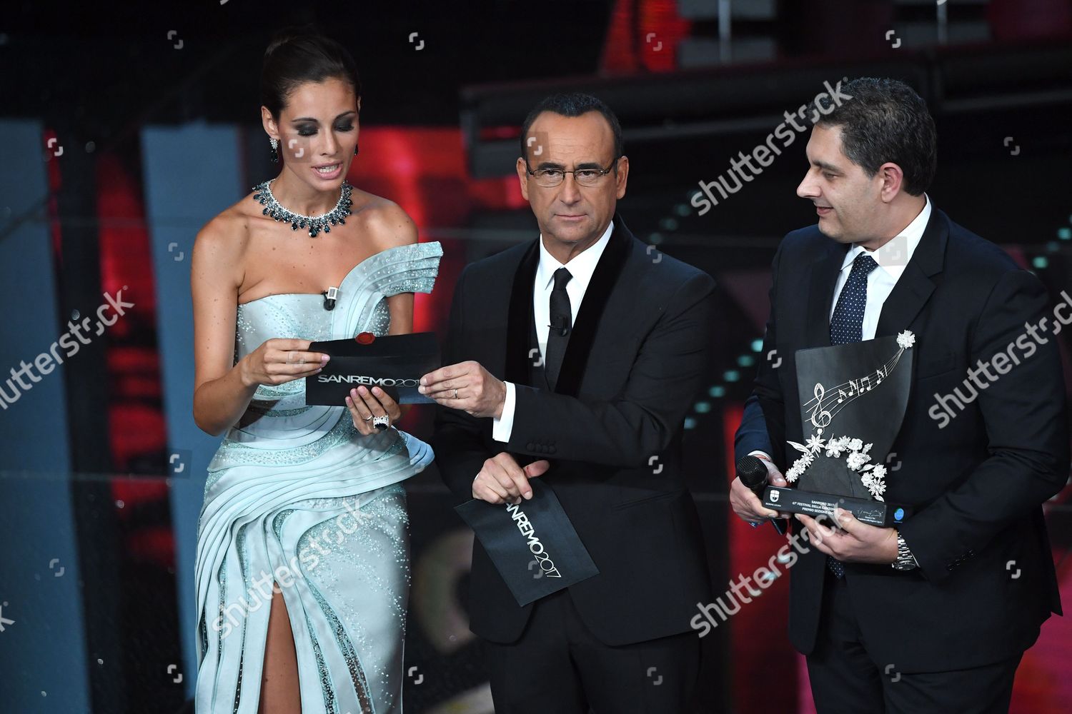 Carlo Conti Marica Pellegrinelli Giovanni Toti Editorial Stock Photo ...