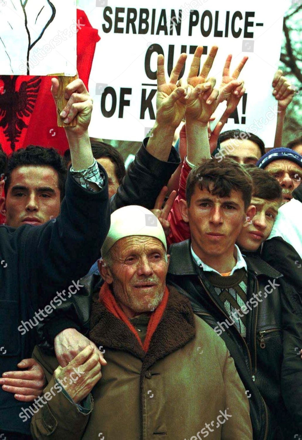 Pristina Kosovo Yugoslavia Ethnic Albanians Protest Editorial Stock ...