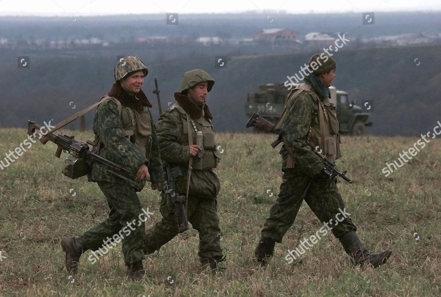 Gudermes Chechnya Russian Soldiers Patrol Outskirts Editorial Stock ...