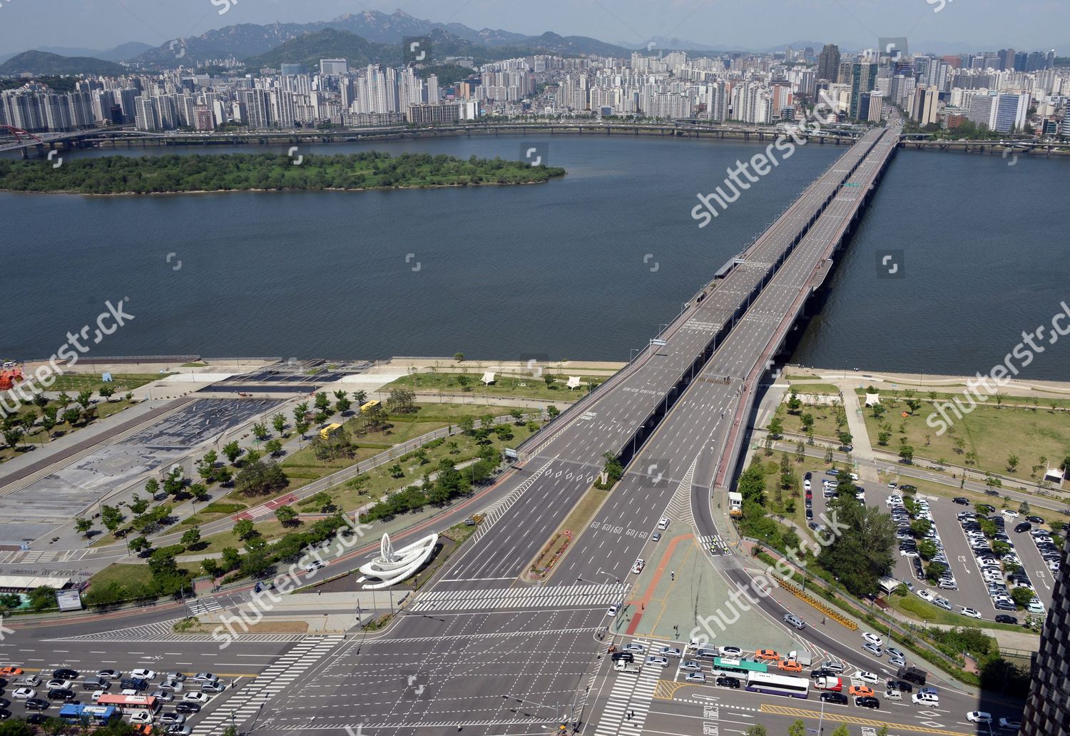 Bridge Over Han River Which Bisects Editorial Stock Photo - Stock Image ...