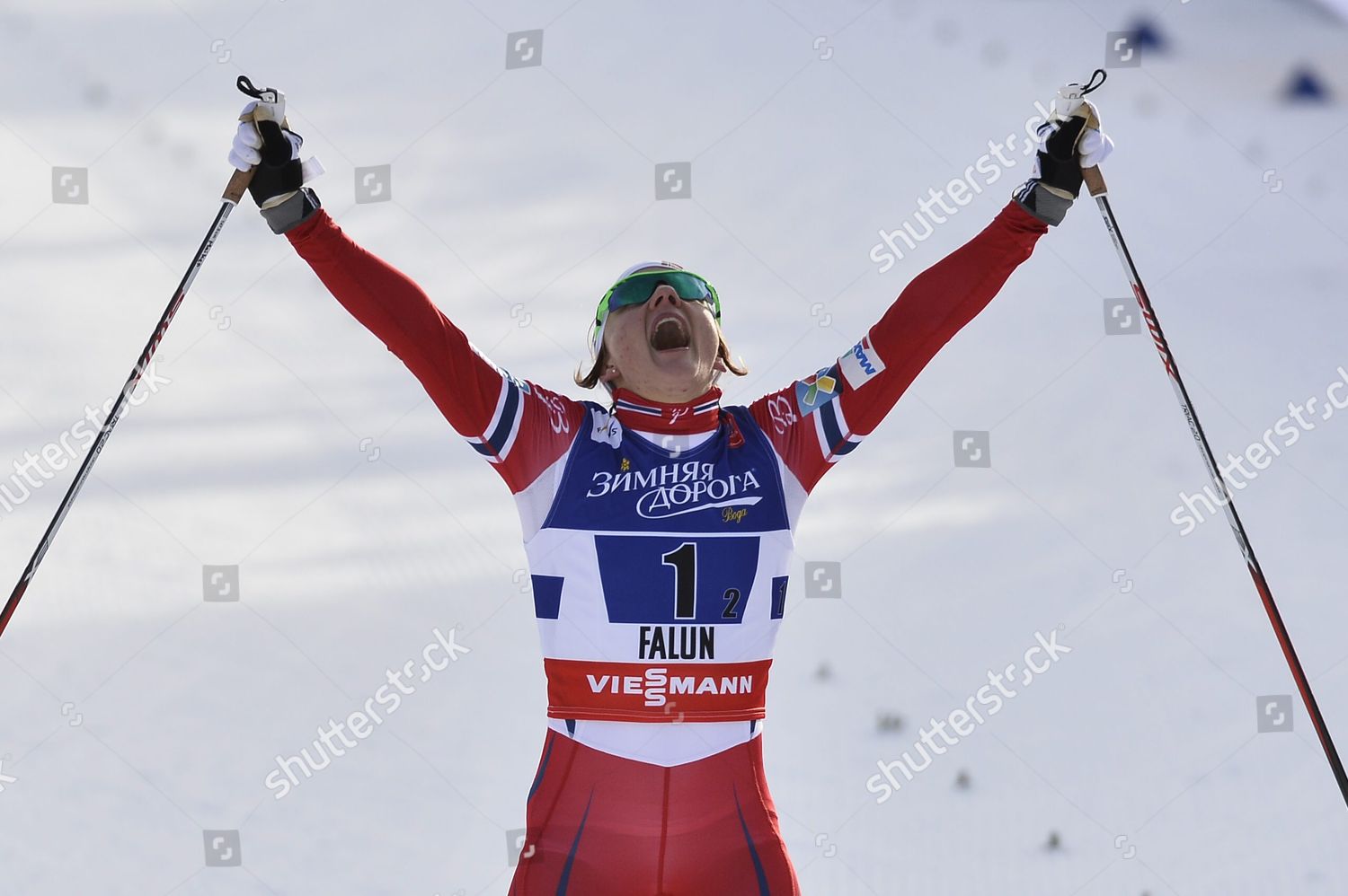 Norways Maiken Caspersen Falla Celebrates After Editorial Stock Photo ...