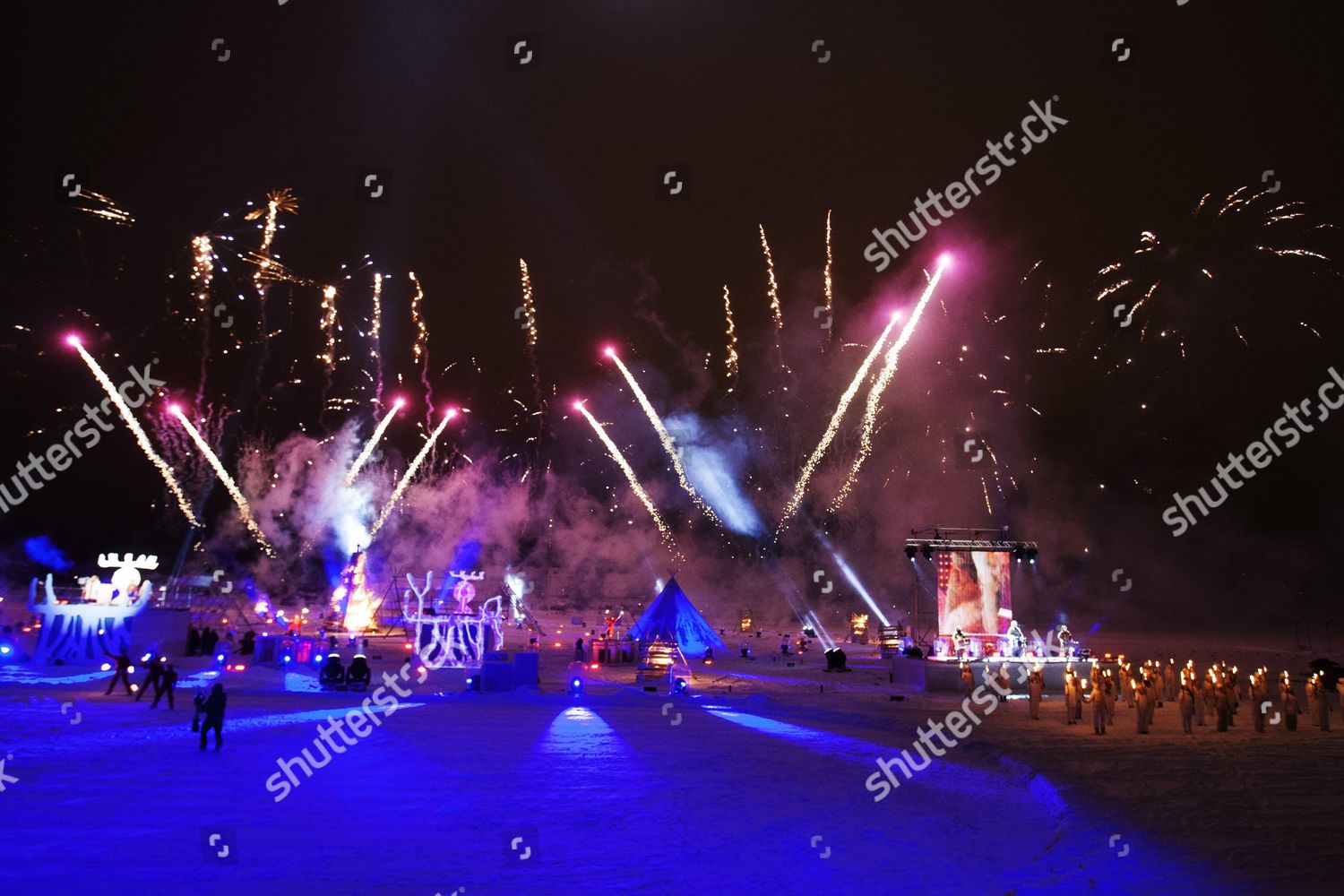Fireworks Displayed During Official Opening Ceremony Editorial Stock ...