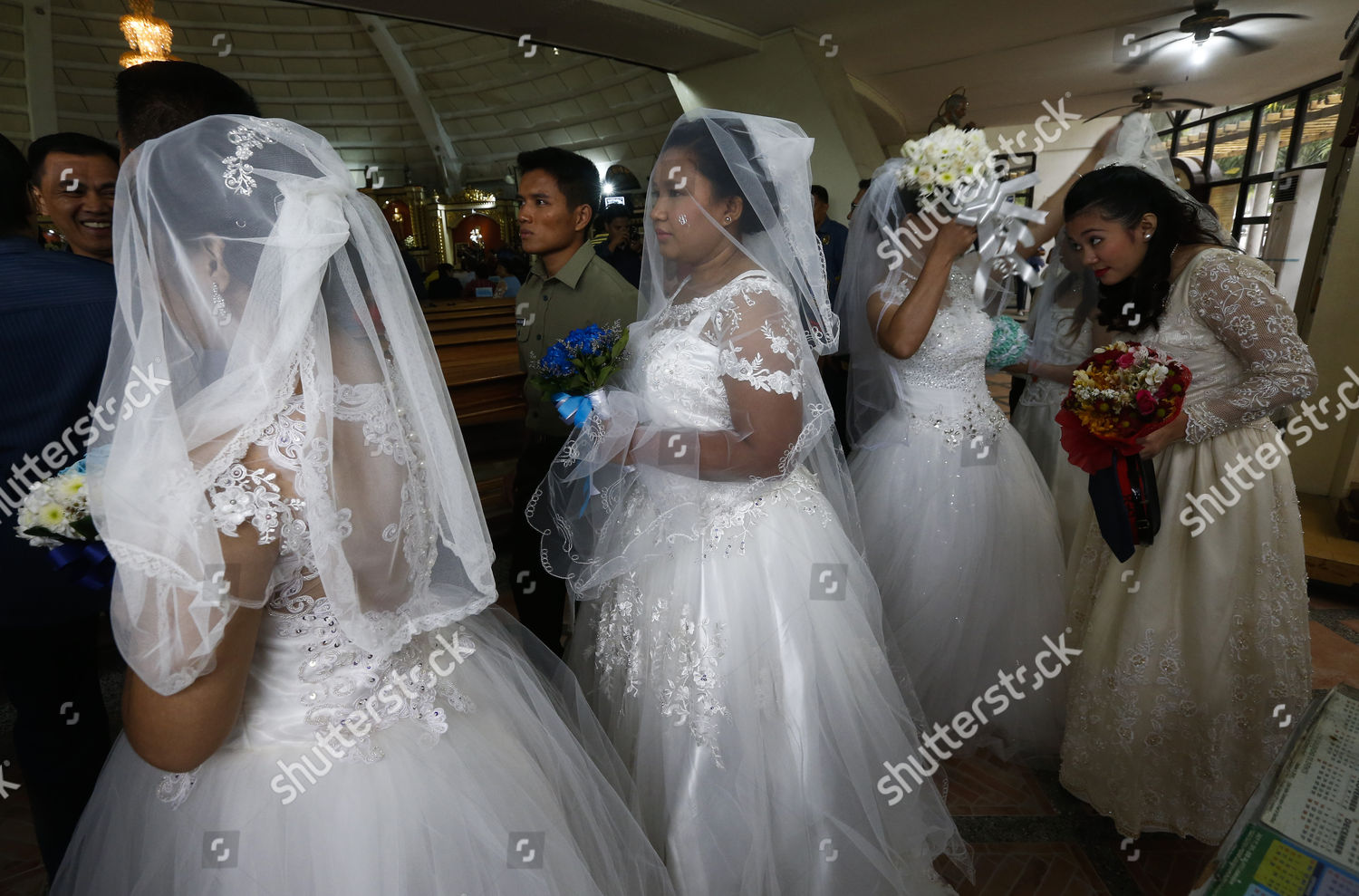 Filipino Brides Prepare Roman Catholic Mass Editorial Stock Photo ...