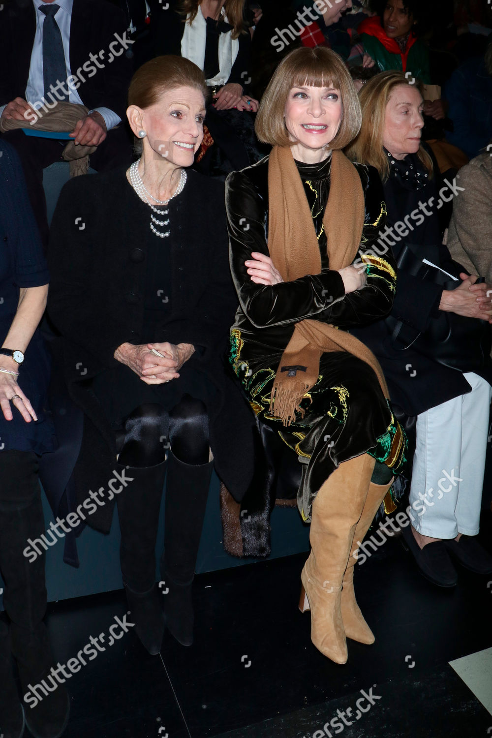 Annette De La Renta Anna Wintour Editorial Stock Photo - Stock Image ...