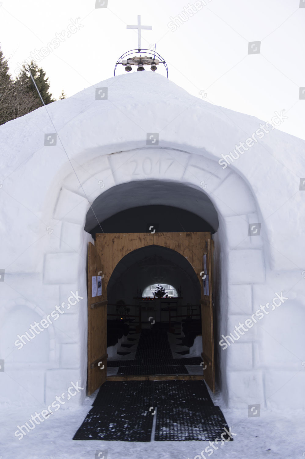 Entry Ice Church Swiss Alps Resort Editorial Stock Photo - Stock Image ...