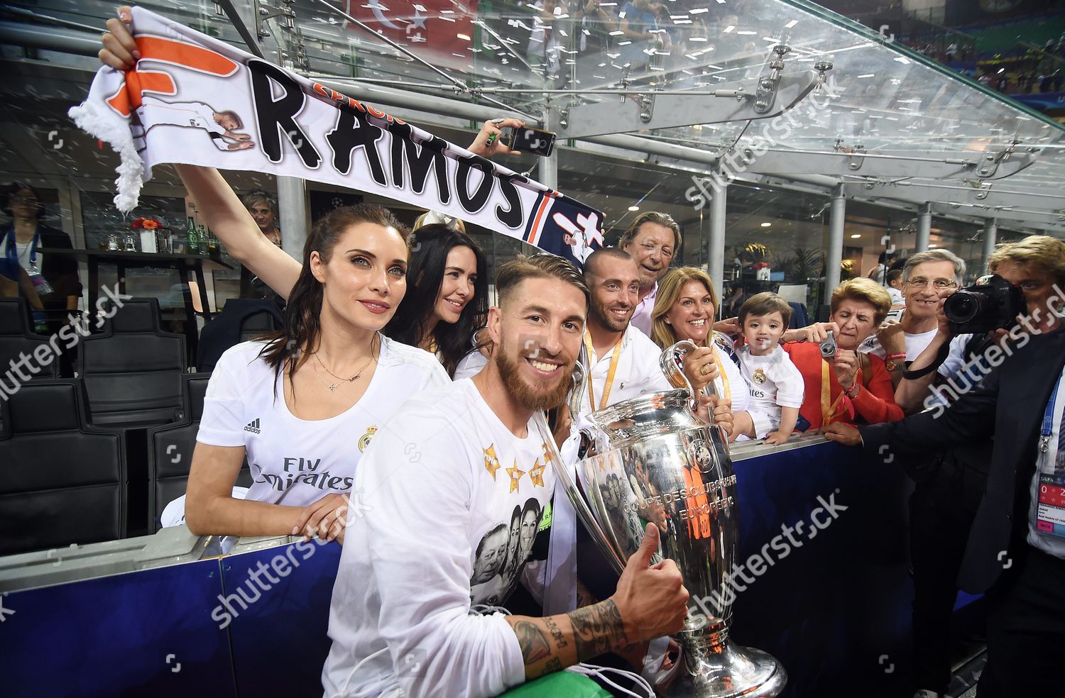 Reals Captain Sergio Ramos Celebrates Girlfriend Editorial Stock Photo ...