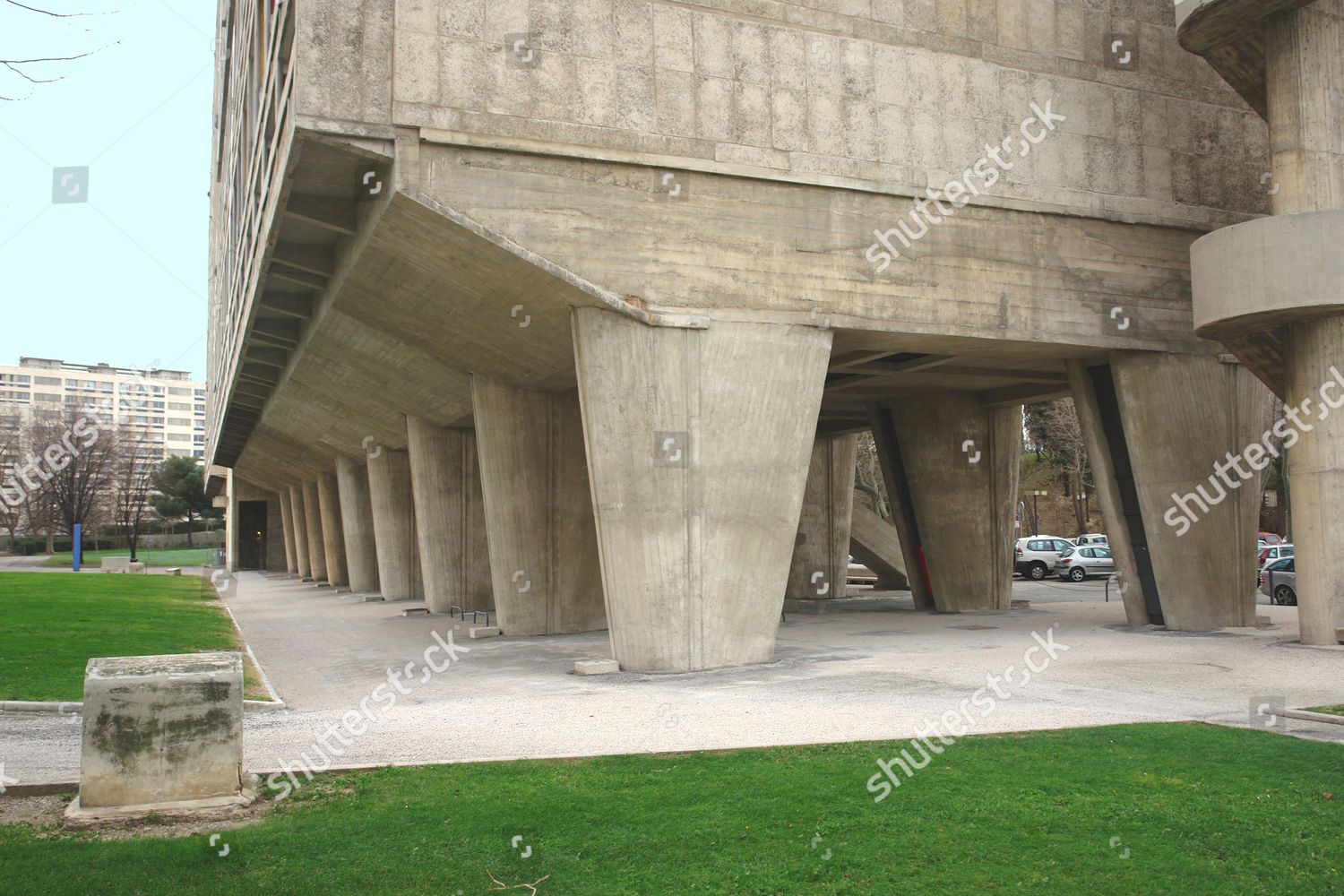 Massive Concrete Stilts Supporting Le Corbusiers Editorial Stock Photo ...