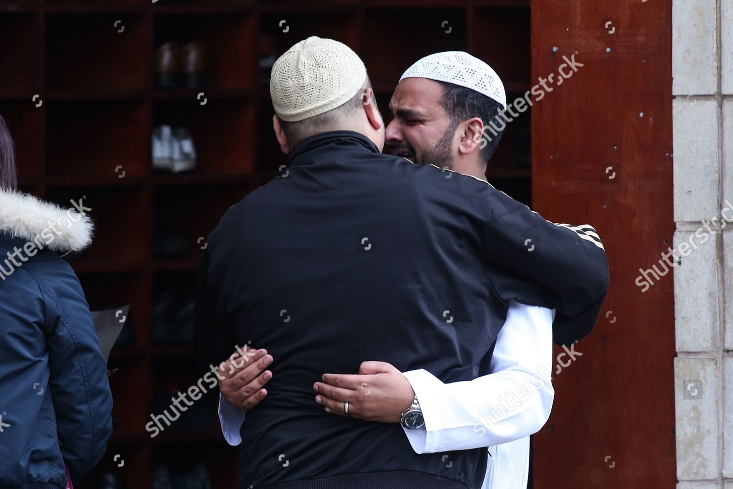 Grieving Man Consoled He Cries He Editorial Stock Photo - Stock Image ...