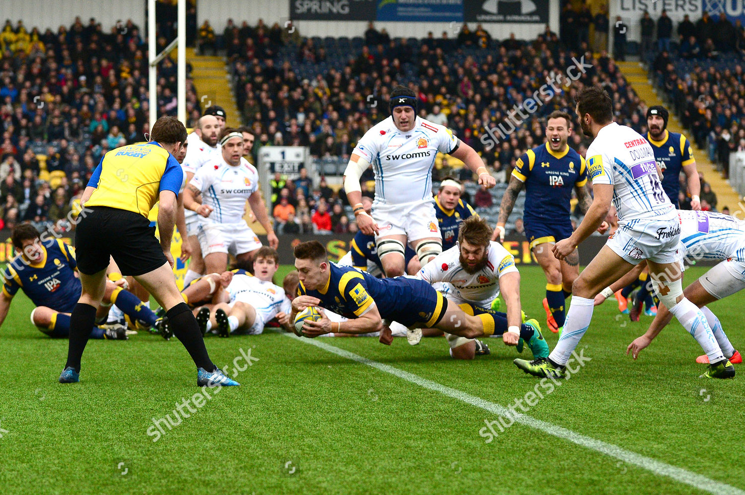 Josh Adams Worcester Warriors Goes Over Editorial Stock Photo - Stock ...