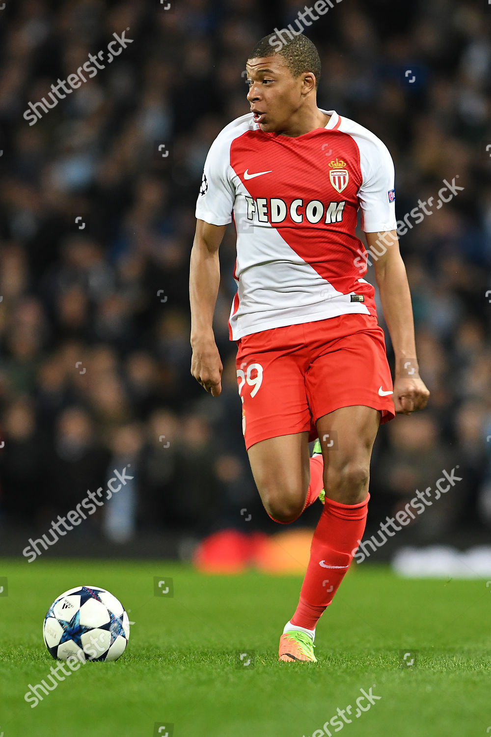 Kylian Mbappe Monaco During Uefa Champions Editorial Stock Photo ...