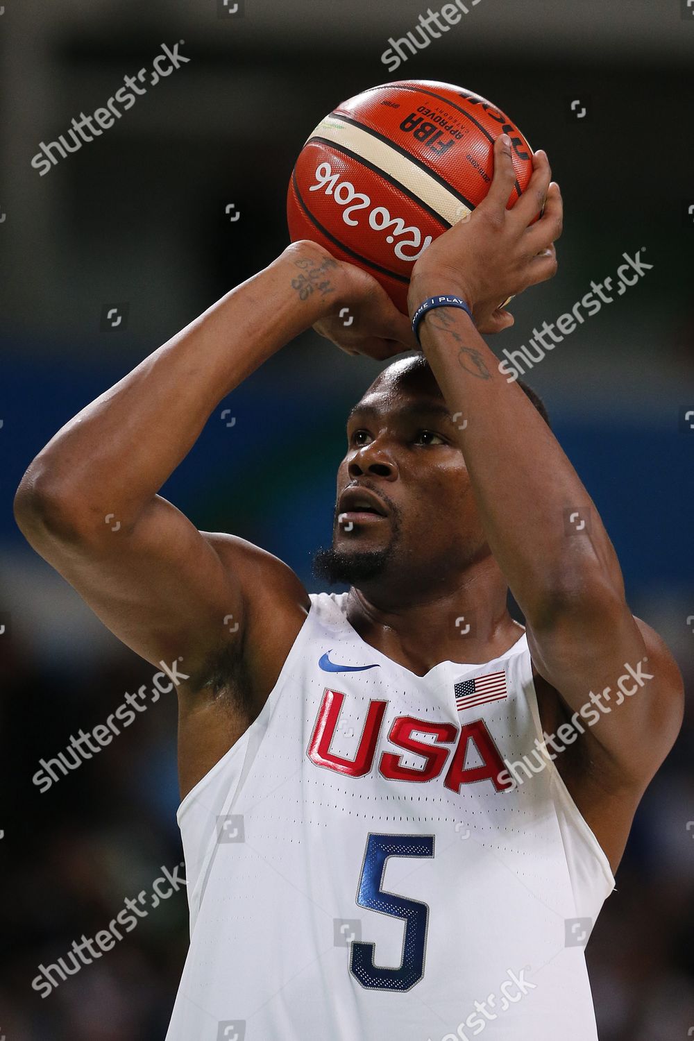 Usas Kevin Durant Takes Free Throw Editorial Stock Photo - Stock Image ...