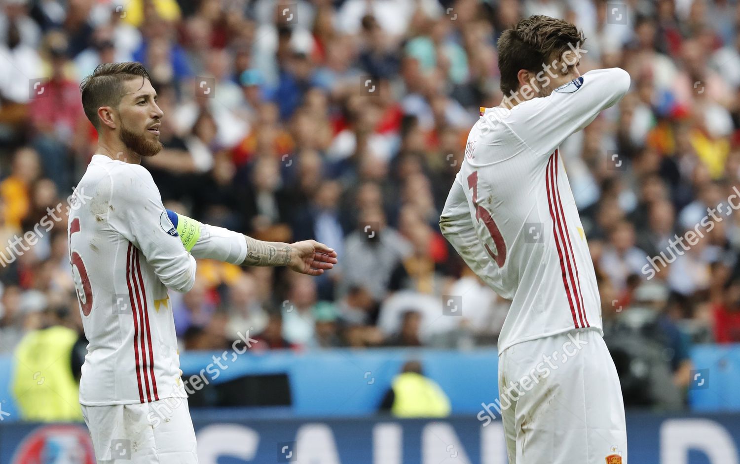 Sergio Ramos L Gerard Pique Spain Editorial Stock Photo - Stock Image ...