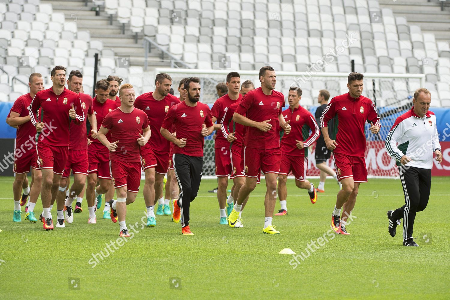 Hungarian National Soccer Team Players Warm Editorial Stock Photo ...