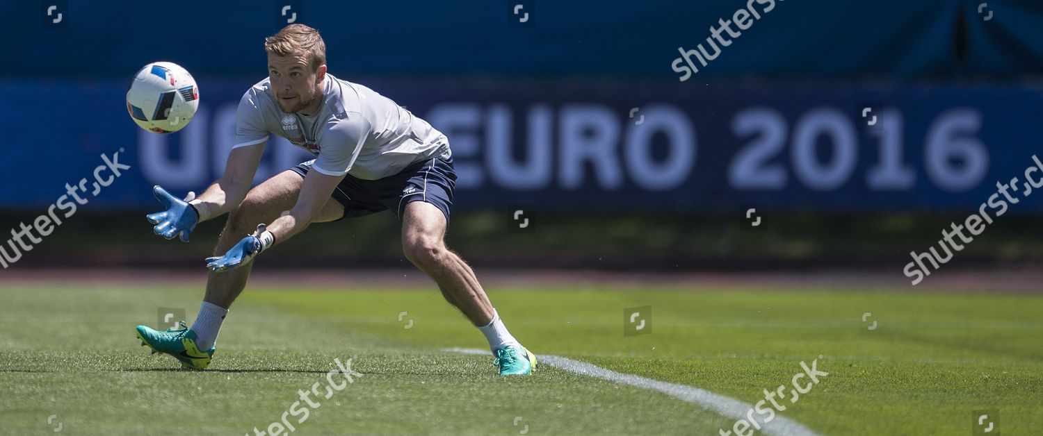 Iceland Goalkeeper Ingvar Jonsson During Training Editorial Stock Photo ...