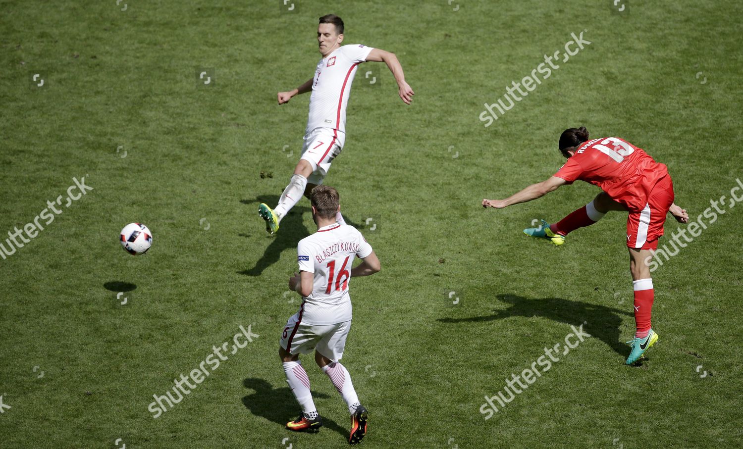 Ricardo Rodriguez Switzerland Shoots During Uefa Editorial Stock Photo ...