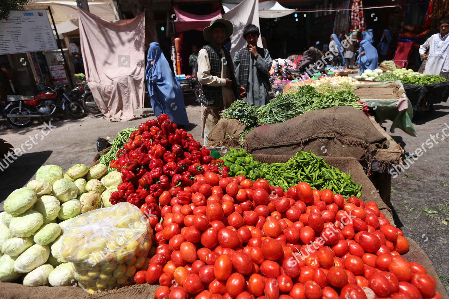 Afghan Men Sell Vegetables On Roadside Editorial Stock Photo - Stock ...