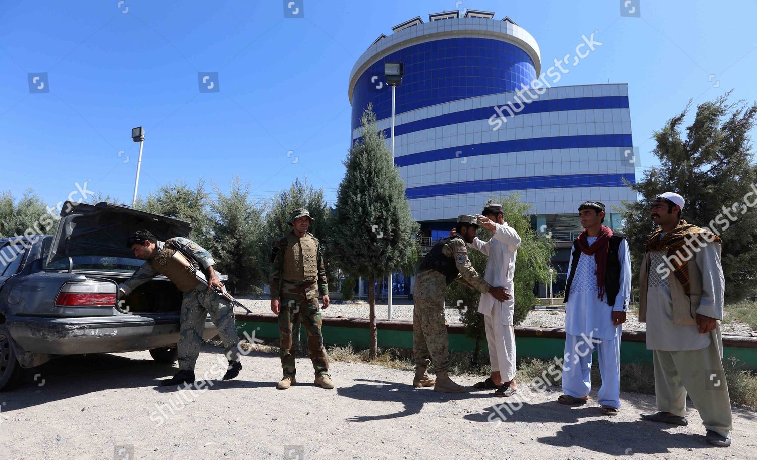 Afghan Security Officials Frisk People Checkpost Editorial Stock Photo ...