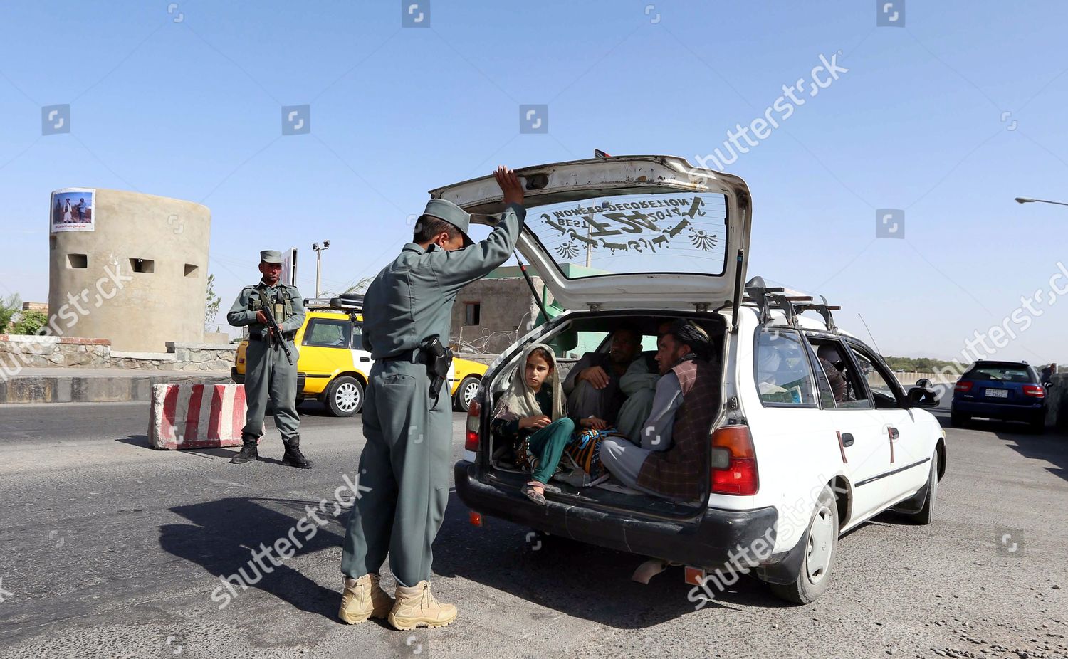 Afghan Police Search Car Highway On Editorial Stock Photo - Stock Image ...