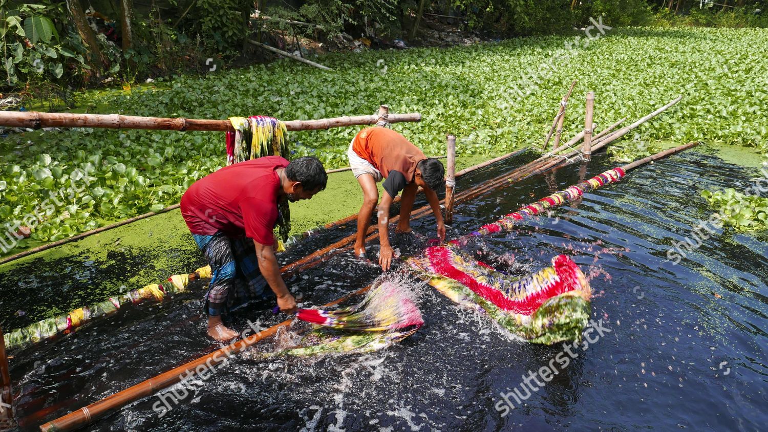 Bangladesh Worker Wash Batik Print Cloth Editorial Stock Photo - Stock ...