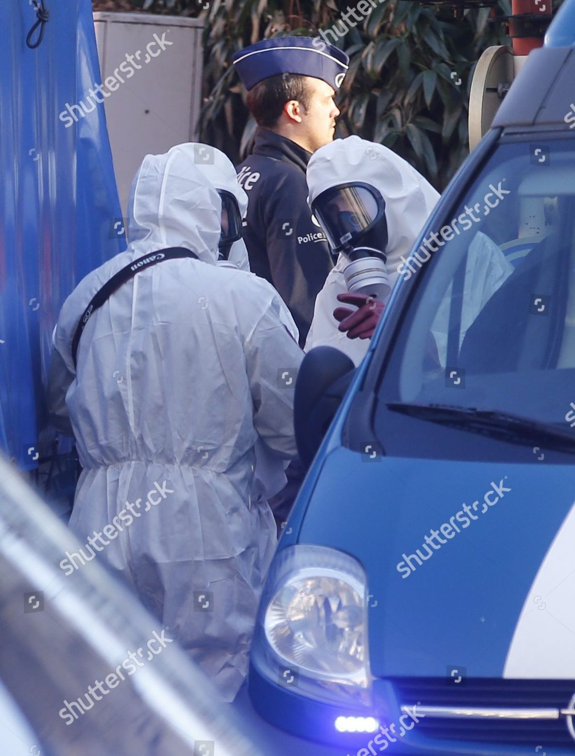 Belgium Police Members Decontamination Teams Stand Editorial Stock ...
