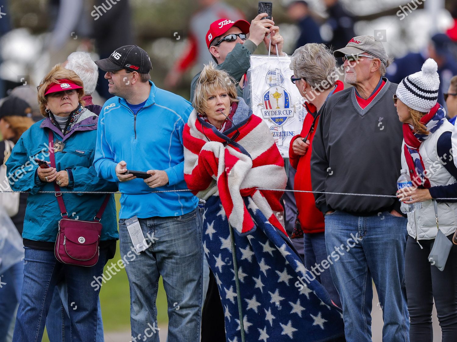 Golf Fans Keep Warm Windy Cool Editorial Stock Photo - Stock Image ...