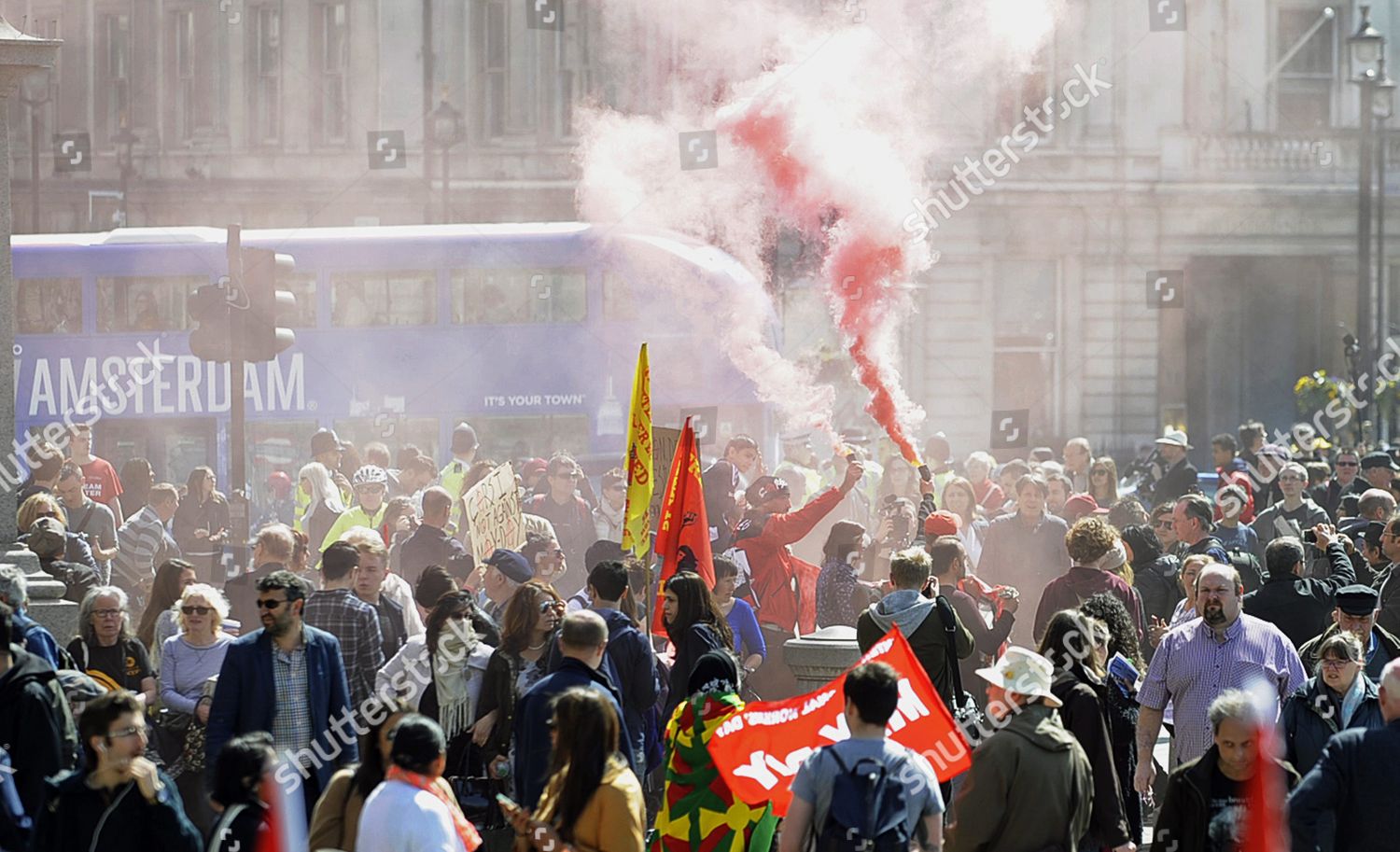 Protesters Have Smoke Flare Ignited They Editorial Stock Photo - Stock ...