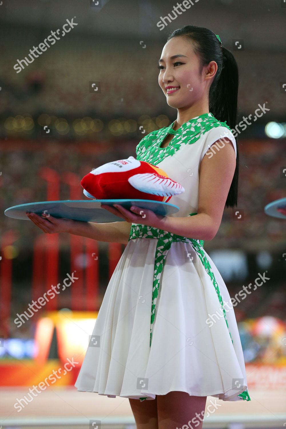 Hostess Attends Medal Ceremonies During Beijing Editorial Stock Photo ...