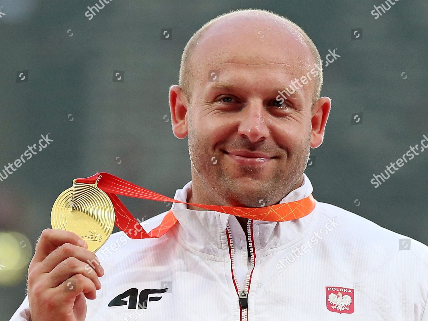 Polands Piotr Malachowski Poses His Gold Editorial Stock Photo - Stock ...