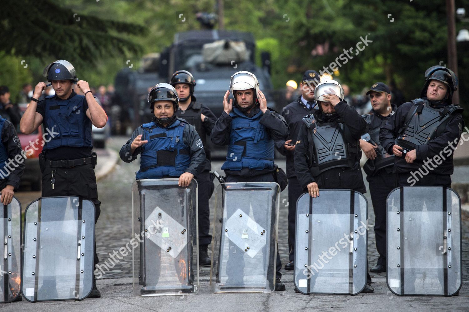 Macedonian Police Officers Secure President Residency Editorial Stock ...