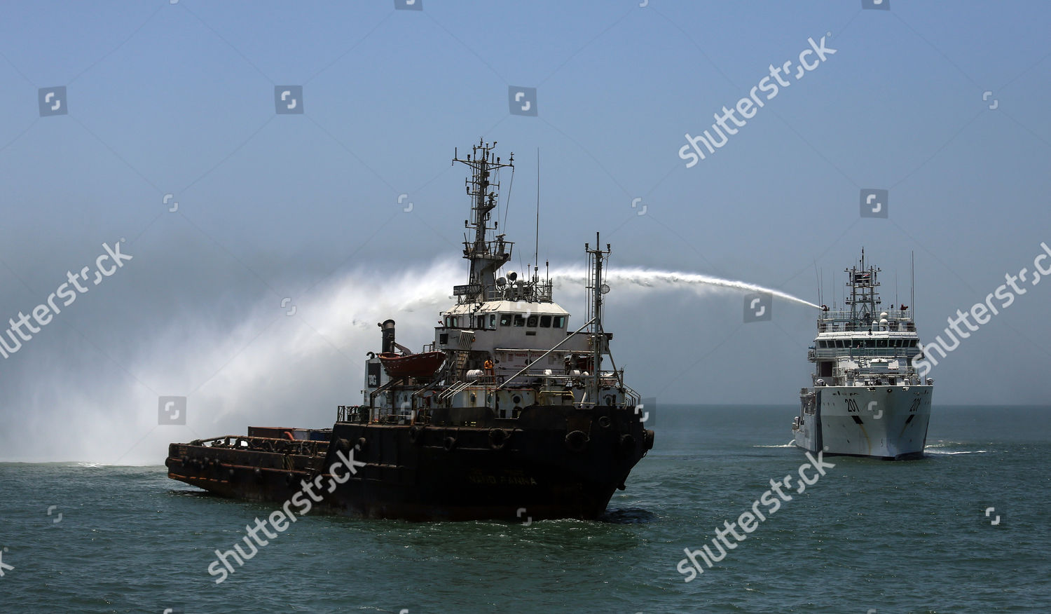 Indian Coast Guard Ships Demonstrate Fire Editorial Stock Photo - Stock Image | Shutterstock