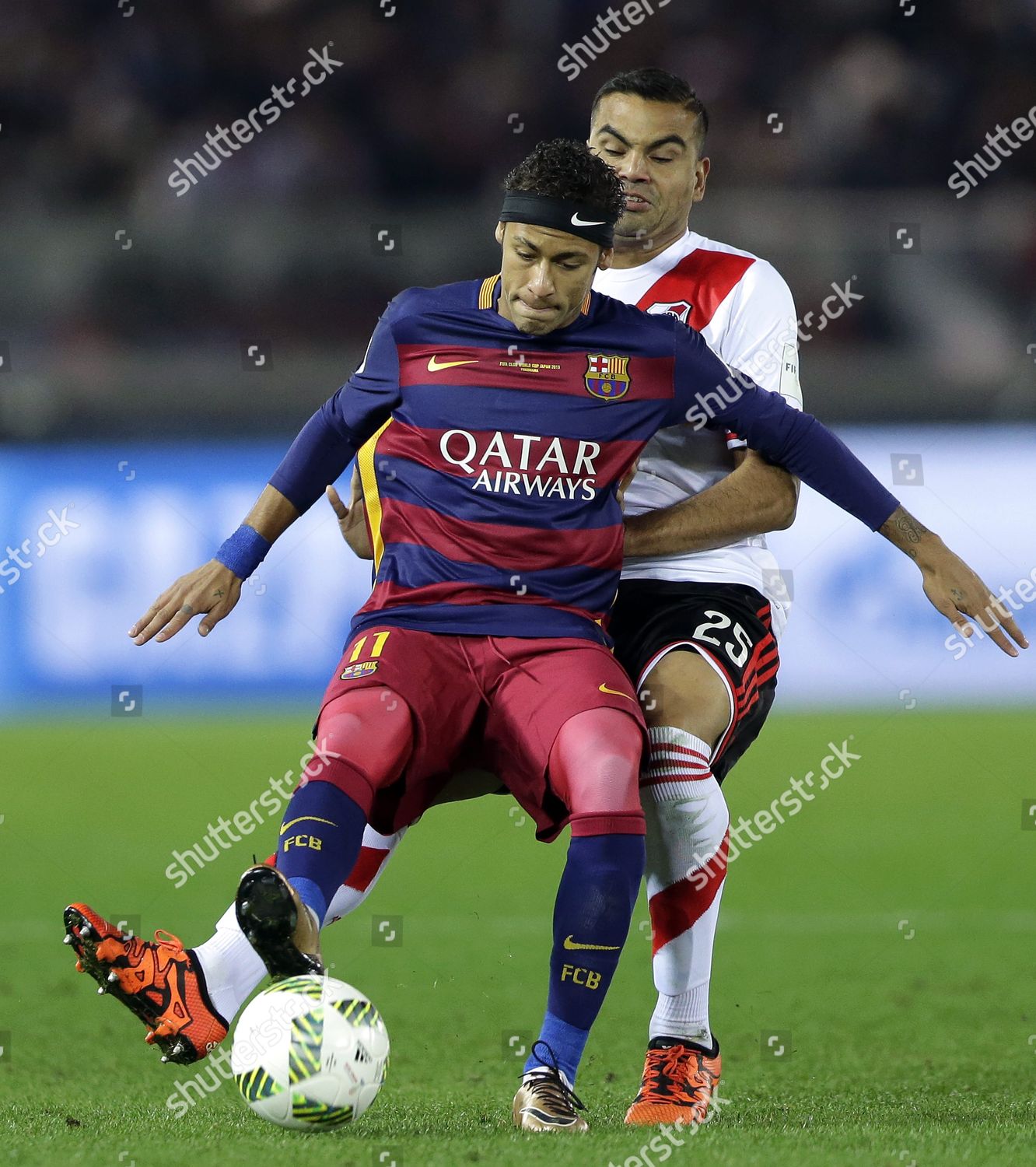 Barcelonas Forward Neymar Front Fights Ball Editorial Stock Photo ...