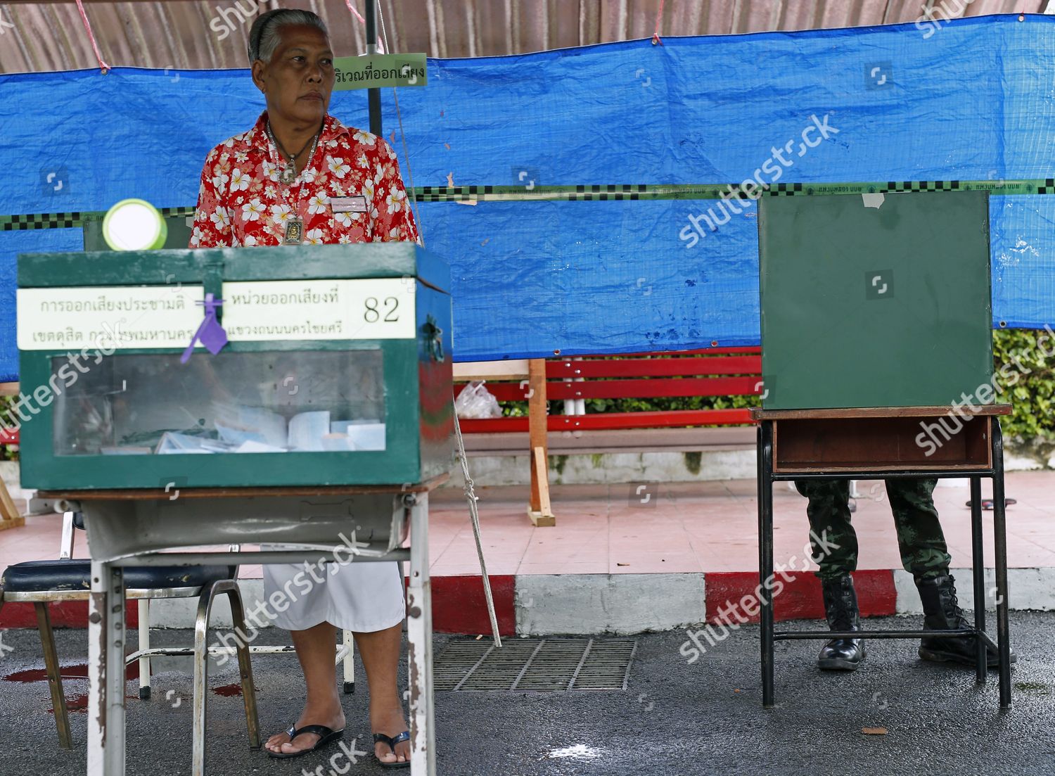 Thai Electoral Official Stands Behind Ballot Editorial Stock Photo ...
