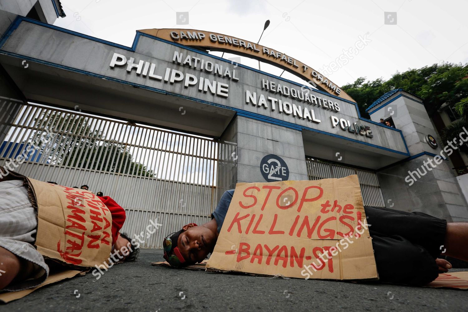 Filipino Demonstrators Mimics Victims Extrajudicial Killing Editorial ...