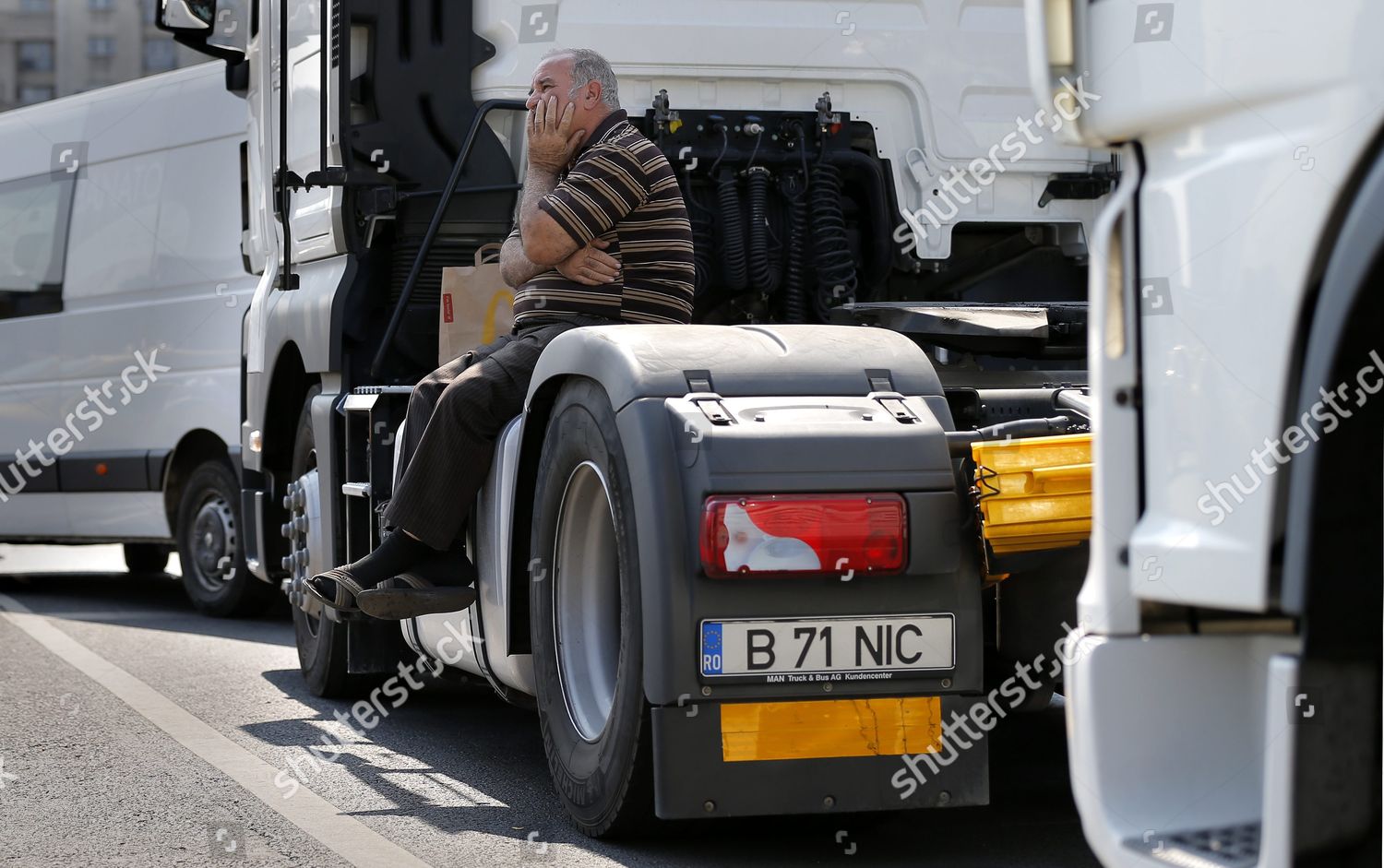 Romanian Driver Sits On Fuel Tank Editorial Stock Photo - Stock Image ...