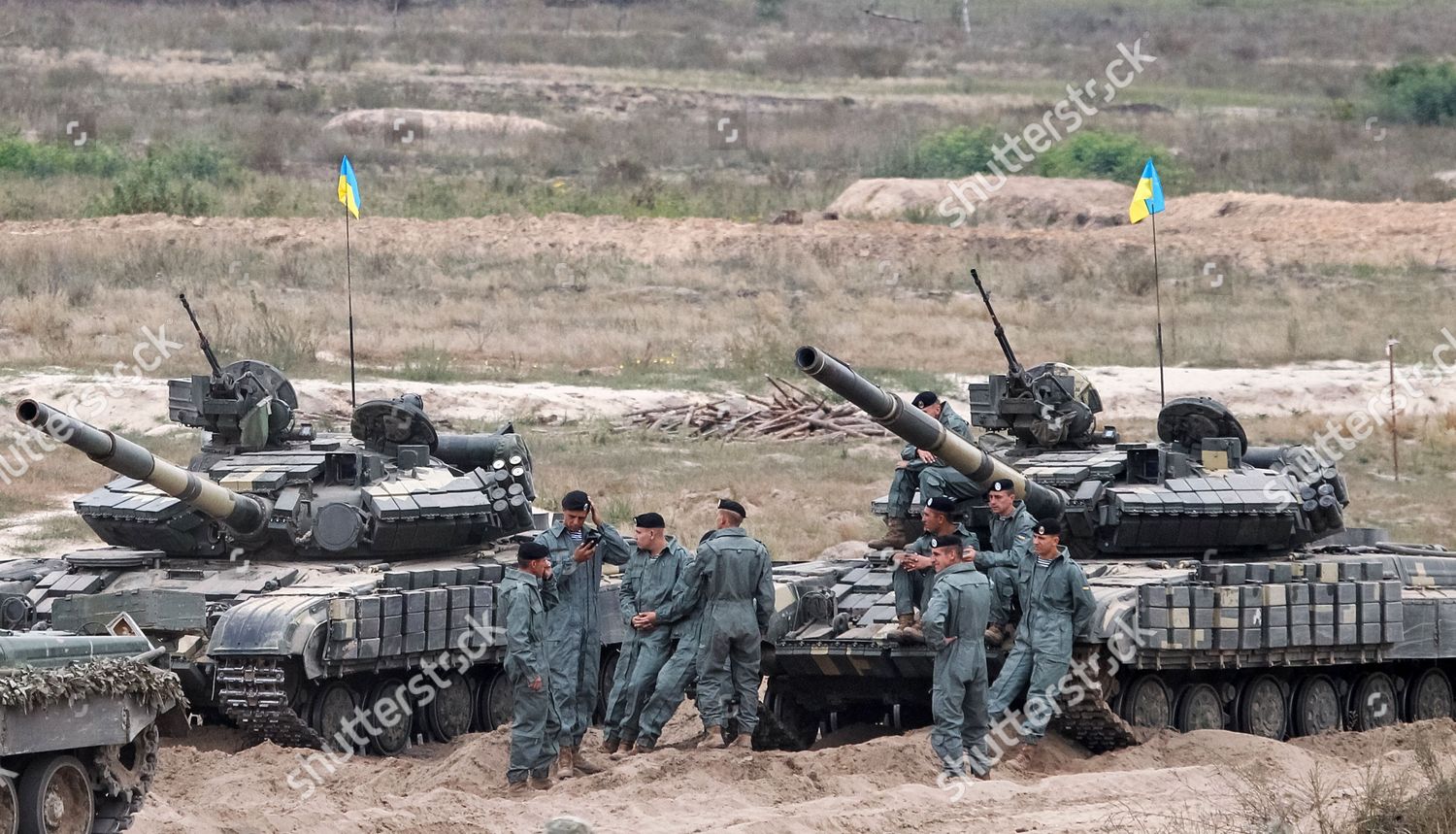 Ukrainian Tank Crew Members Stand Next Editorial Stock Photo - Stock ...