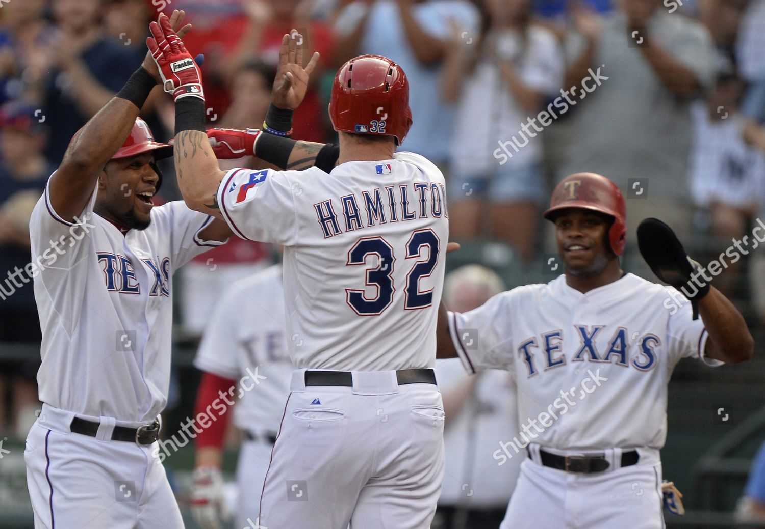 Texas Rangers Josh Hamilton C Celebrates Editorial Stock Photo - Stock ...