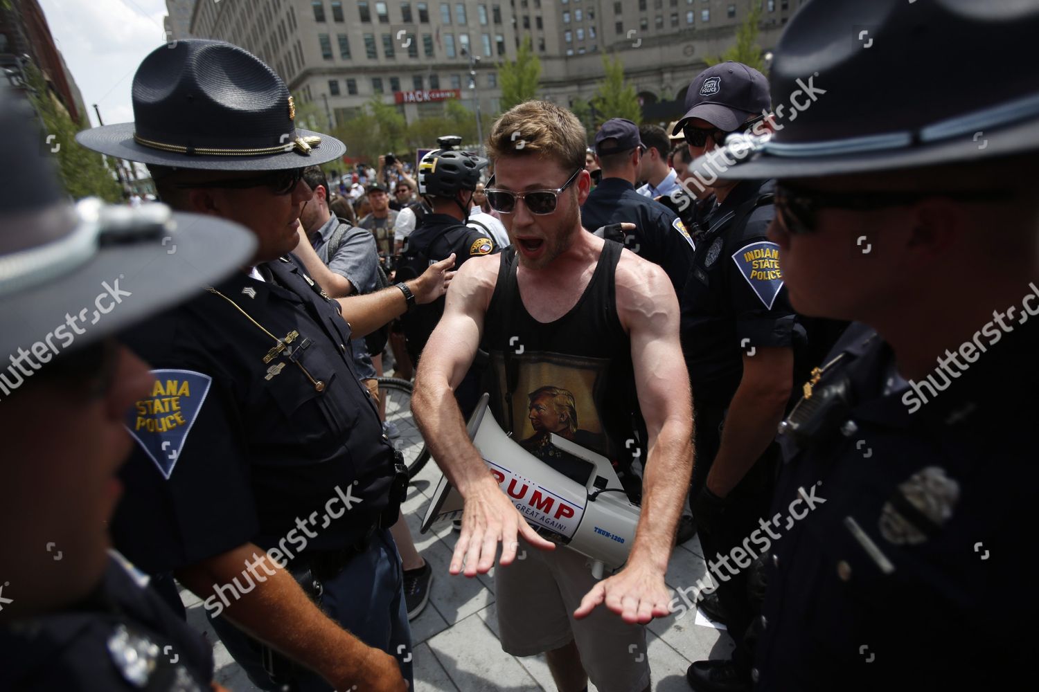 Indiana State Police Troopers Seperate Man Editorial Stock Photo ...