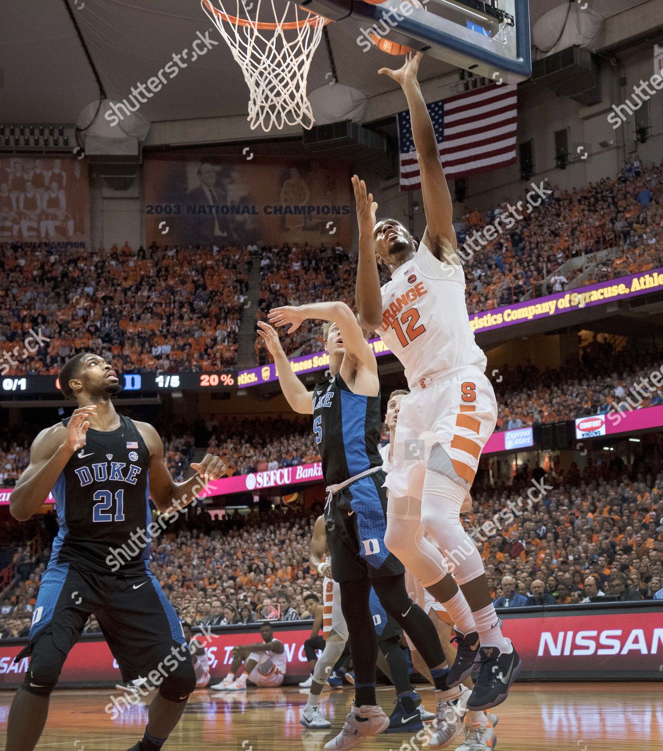 Syracuse University Forward Taurean Thompson 12 Editorial Stock Photo ...