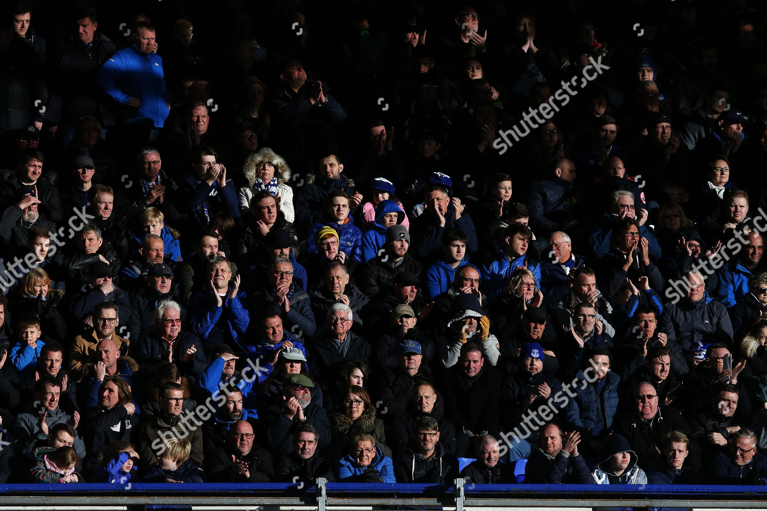 EVERTON SUPPORTERS LOOK ON DURING PREMIER Editorial Stock Photo - Stock ...
