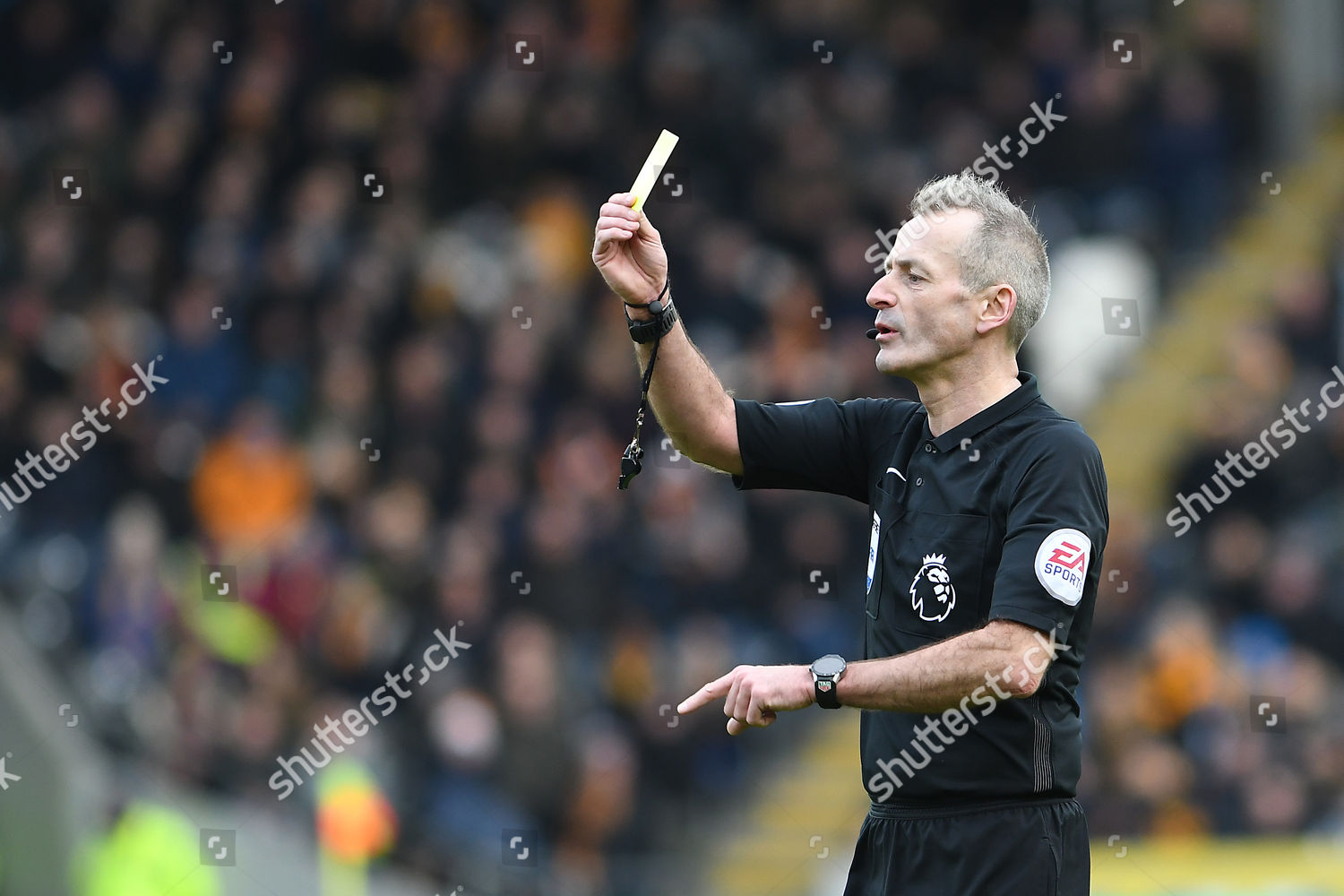 Referee Mr M Atkinson Gives Yellow Editorial Stock Photo - Stock Image ...