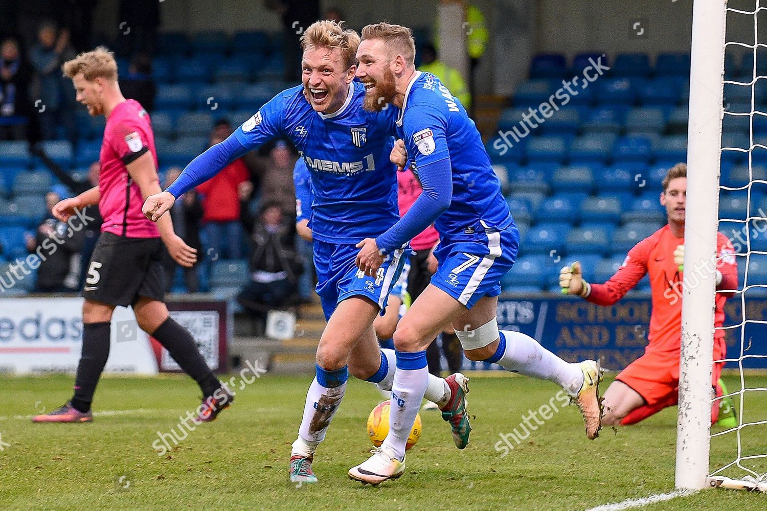 Gillingham Midfielder Josh Wright 44 Celebrates Editorial Stock Photo ...