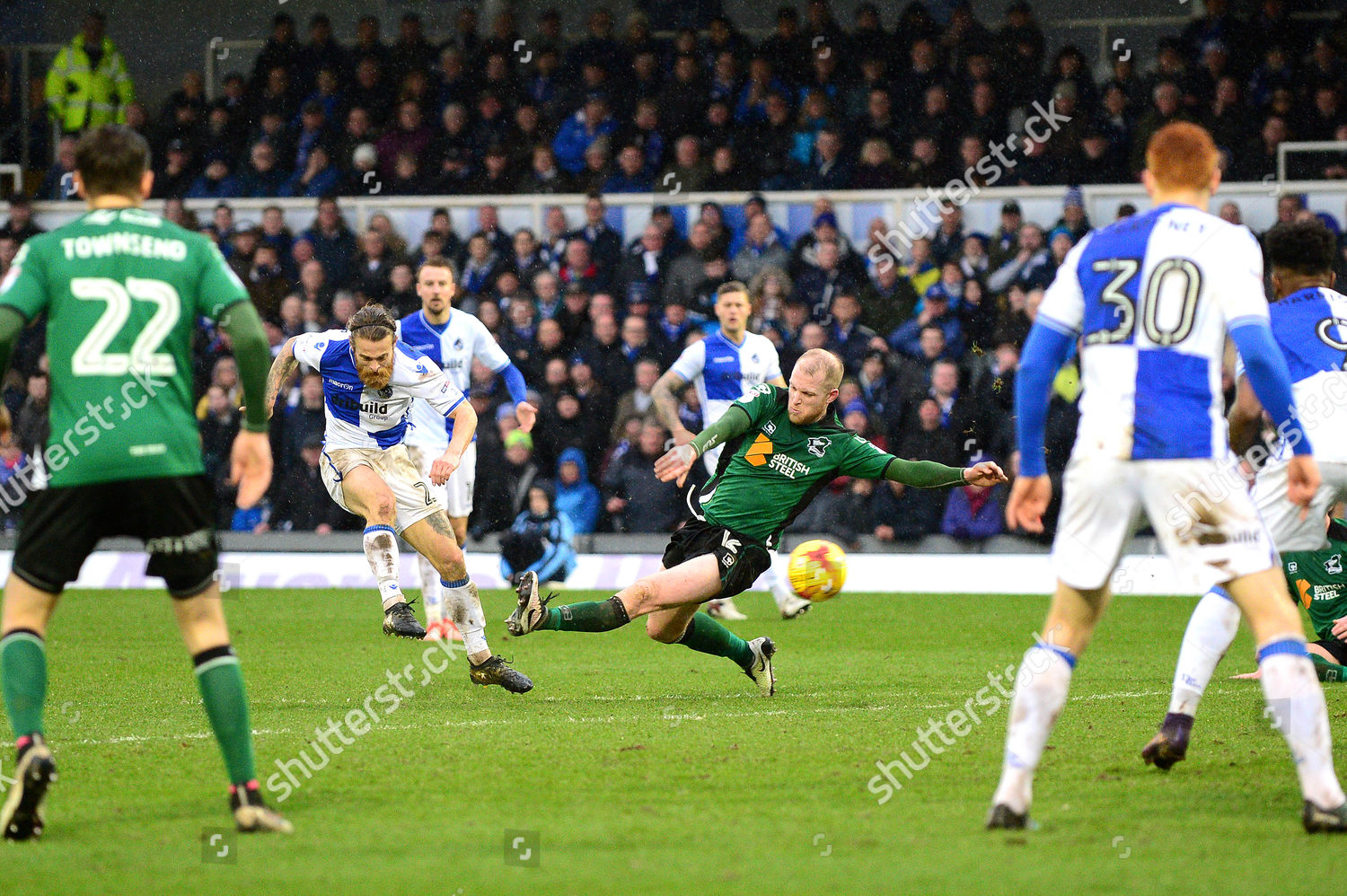 Stuart Sinclair Bristol Rovers Takes Shot Editorial Stock Photo - Stock ...