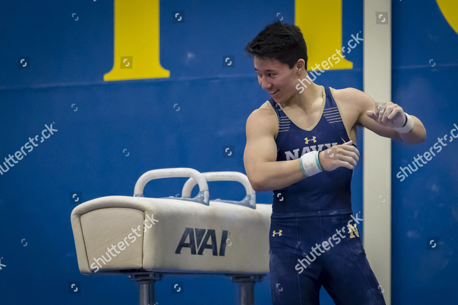 Navy Gymnastics Jonny Tang Celebrates After Editorial Stock Photo ...